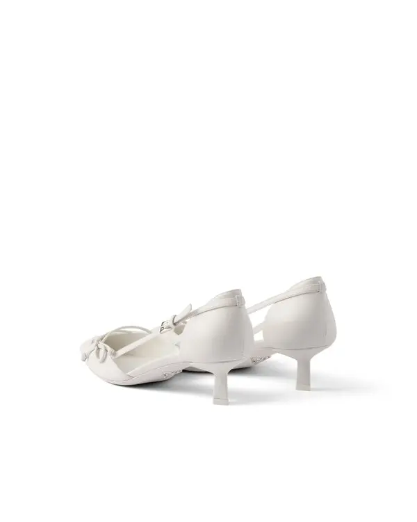 Prada Open-side Leather Pumps - White