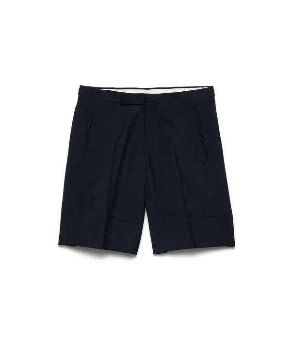 Prada Mohair And Wool Bermuda Shorts - Navy