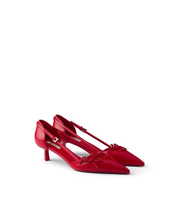 Prada Leather Pumps - Red