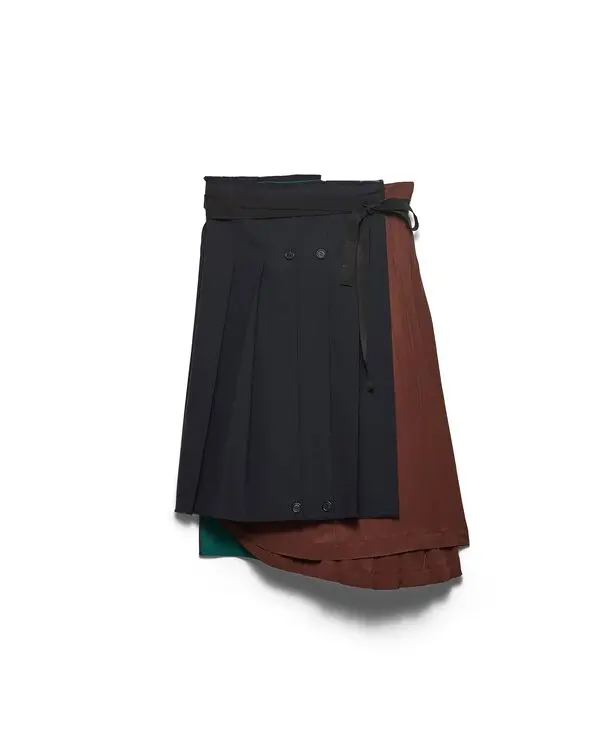 Prada Fabric Patchwork Wrap Skirt