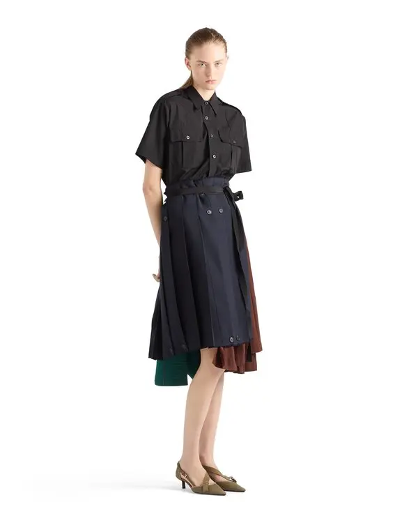 Prada Fabric Patchwork Wrap Skirt