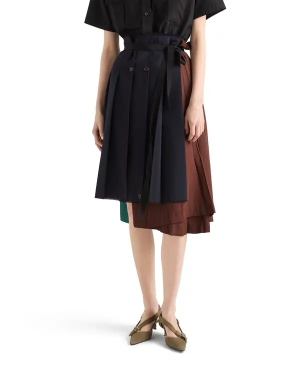 Prada Fabric Patchwork Wrap Skirt