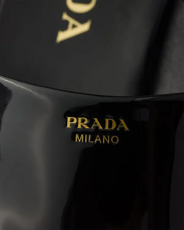Prada Patent Leather Thong Wedge Sandals