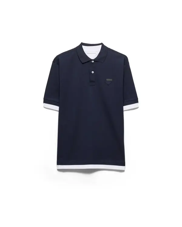 Prada Cotton Polo Shirt - Navy