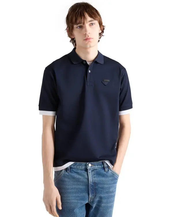 Prada Cotton Polo Shirt - Navy