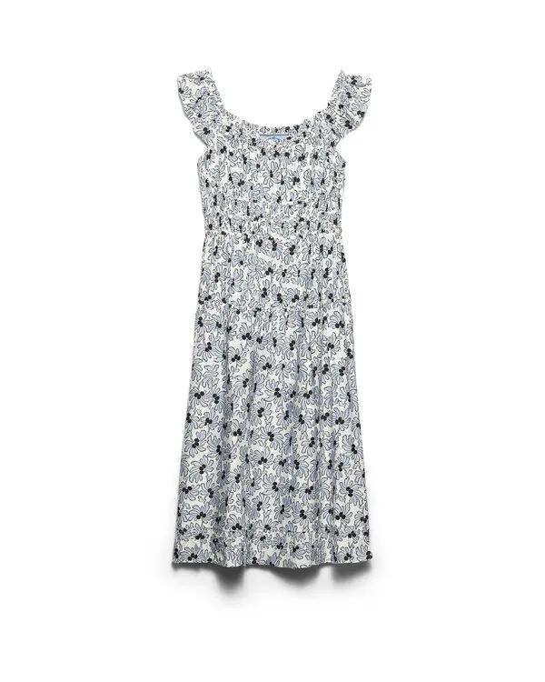 Prada Floral Print Pongé Dress