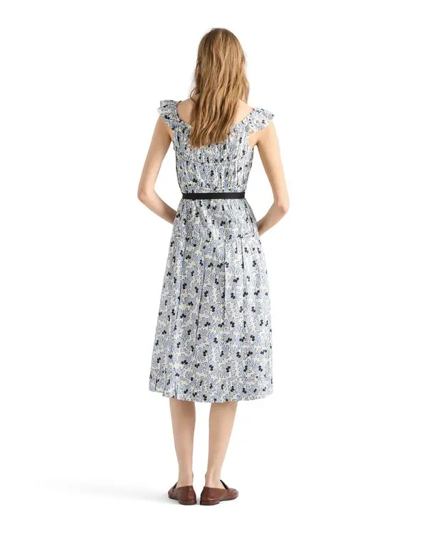 Prada Floral Print Pongé Dress