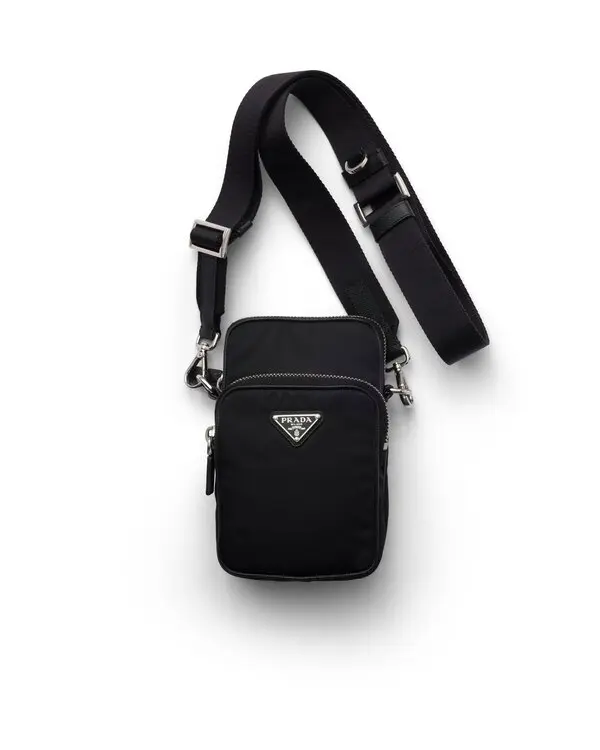Prada Re-nylon And Saffiano Leather Smartphone Case - Black
