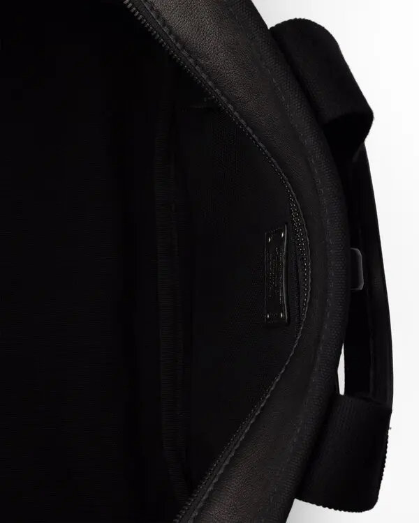 Prada Large Canvas And Leather Tote Bag