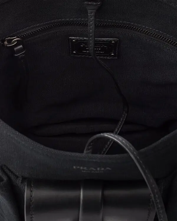 Prada Canvas And Leather Bucket Bag