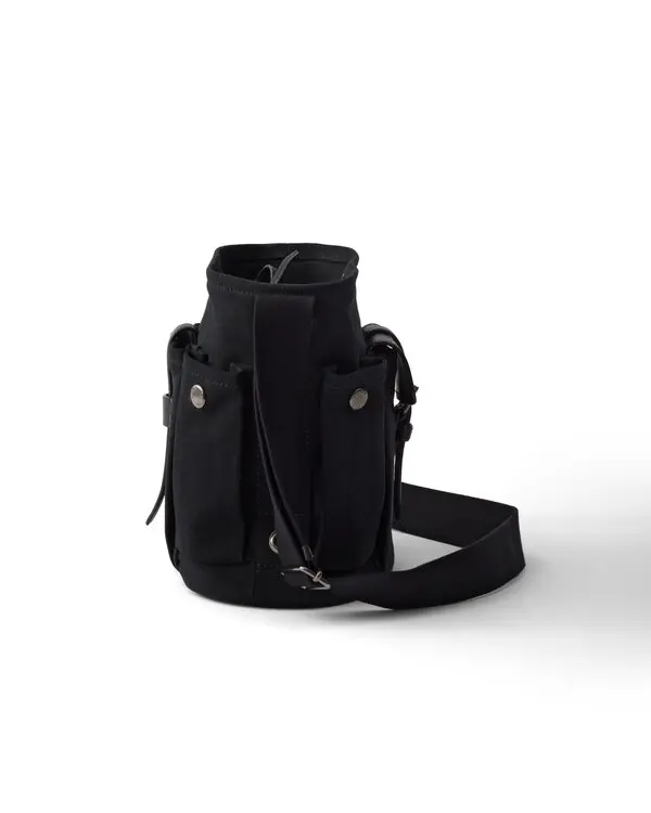 Prada Canvas And Leather Bucket Bag