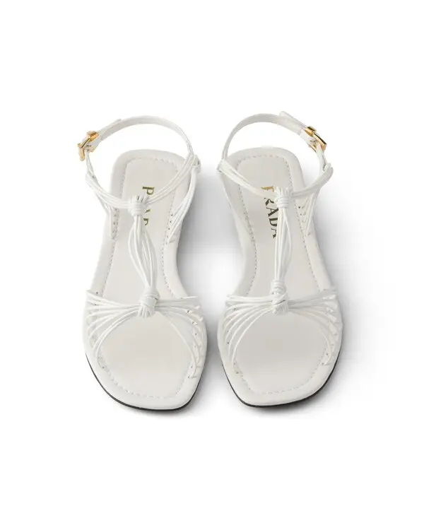 Prada Patent Leather Sandals - White