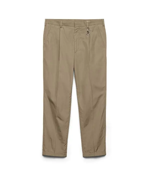 Prada Cotton Pants With Logo Key Ring