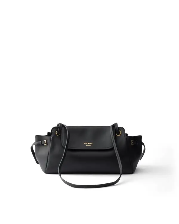 Prada Medium Leather Shoulder Bag - Black