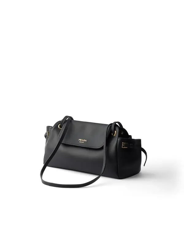 Prada Medium Leather Shoulder Bag - Black
