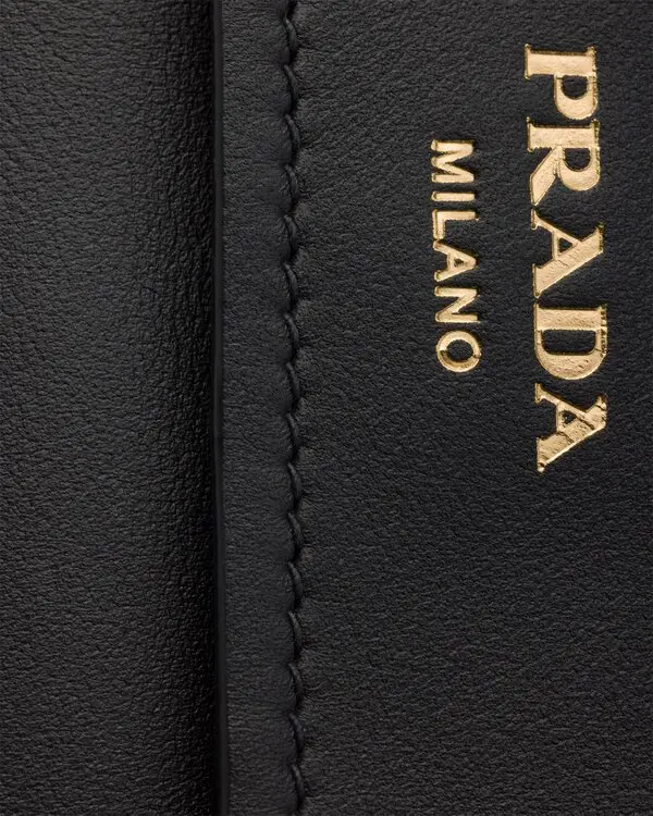 Prada Medium Leather Shoulder Bag - Black