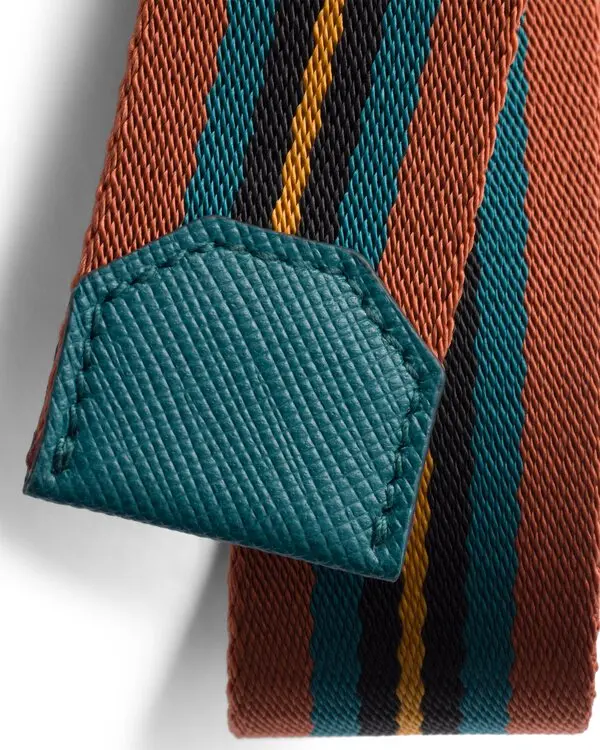Prada Woven Nylon Belt With Double Ring Buckle