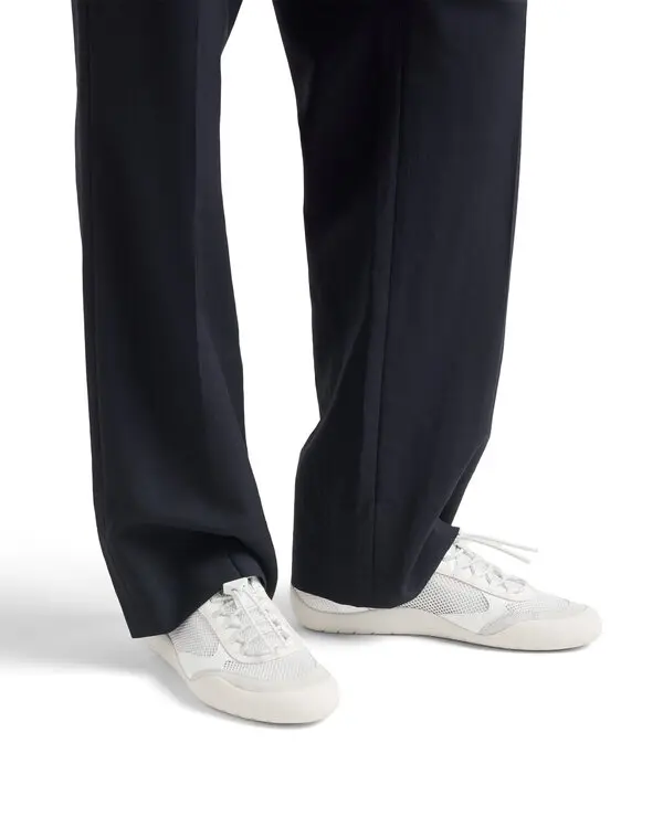 Prada Speedrock Patent Leather And Mesh Sneakers - White