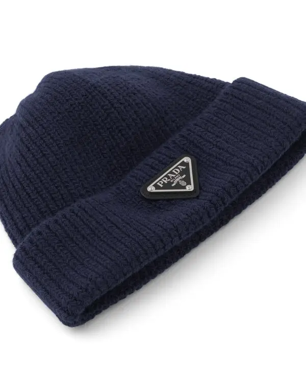 Prada Wool And Cashmere Beanie - Blue
