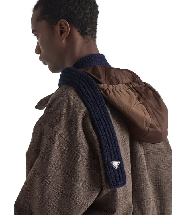 Prada Wool Scarf - Navy