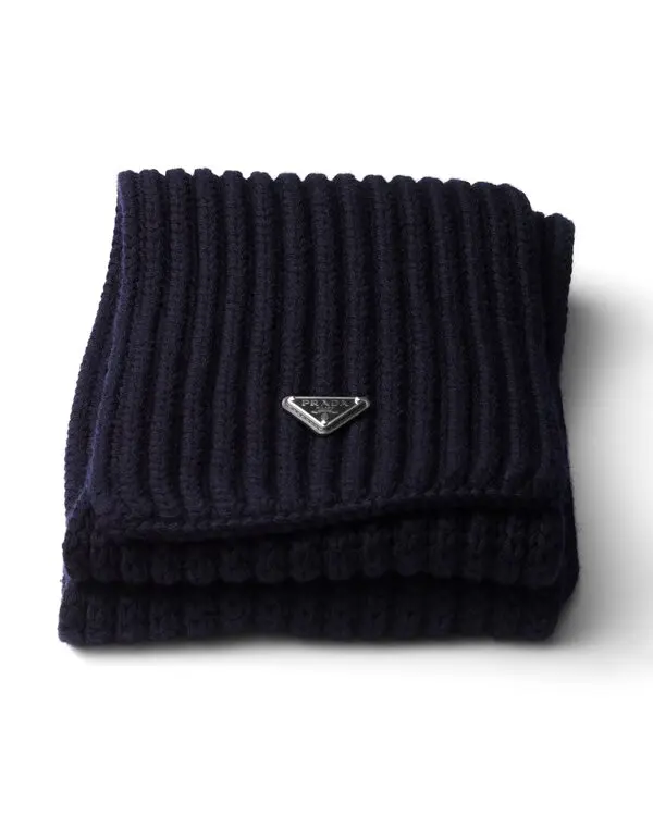 Prada Wool Scarf - Navy