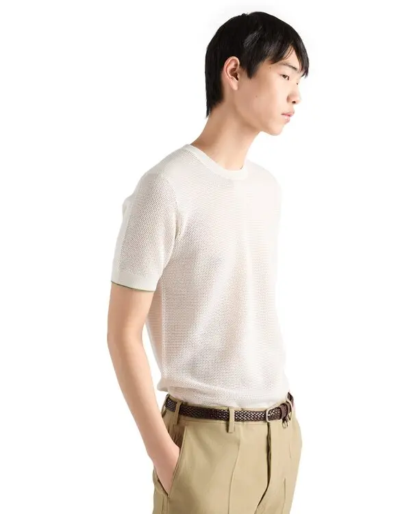 Prada Silk And Cotton Crew-neck Sweater