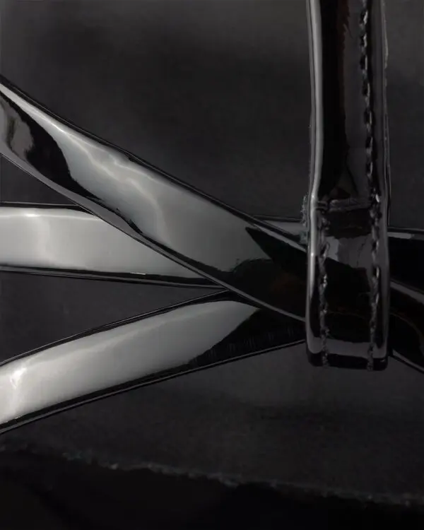 Prada Patent Leather Wedge Sandals - Black
