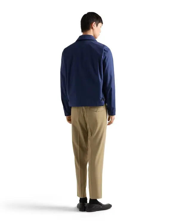 Prada Technical Cotton Zipper Blouson Jacket - Bluette