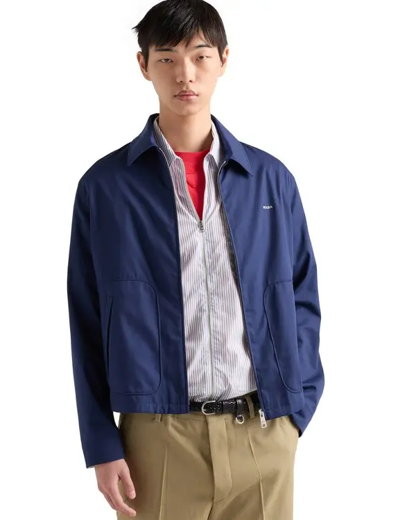 Prada Technical Cotton Zipper Blouson Jacket - Bluette