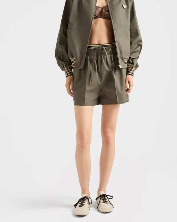 Prada Poplin Shorts - Forest Green