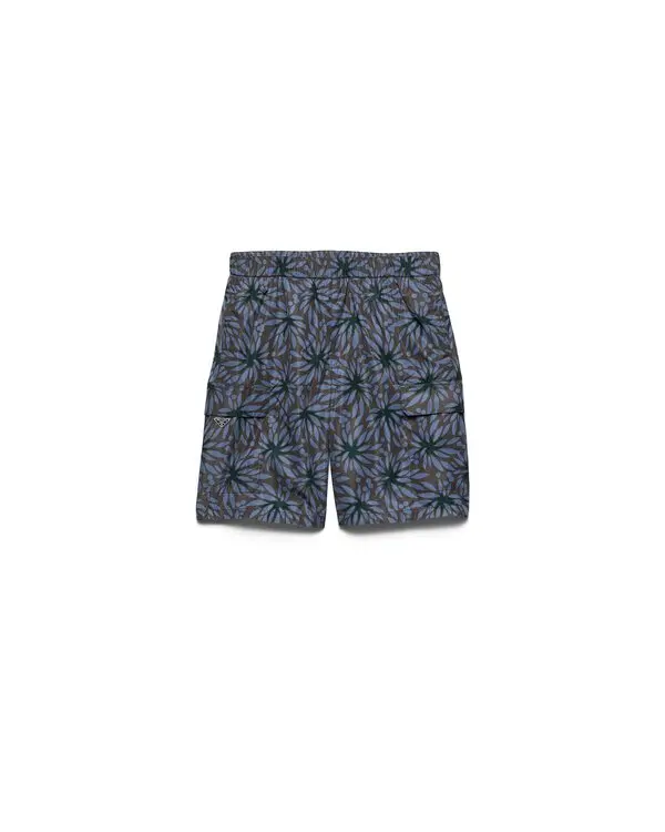 Prada Printed Re-nylon Swim Trunks - Hematite/nero