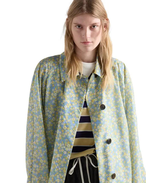 Prada Printed Re-nylon Raincoat - Cream