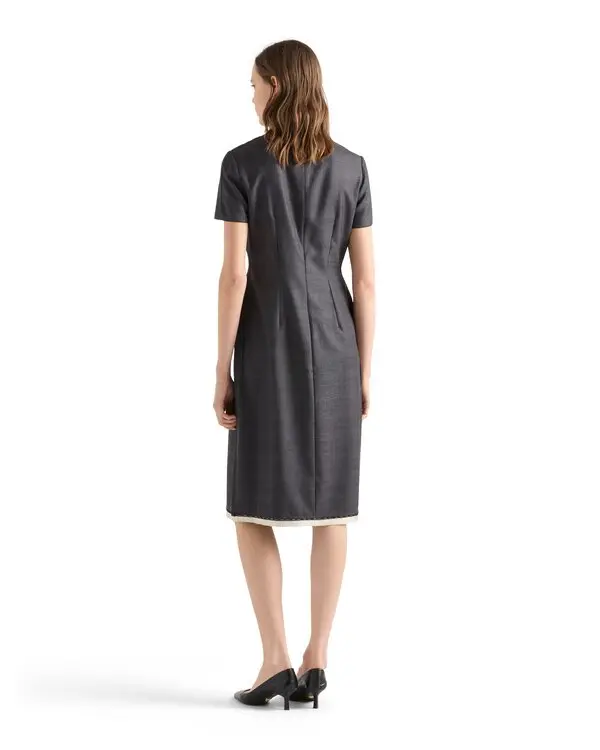 Prada Checked Wool Sheath Dress