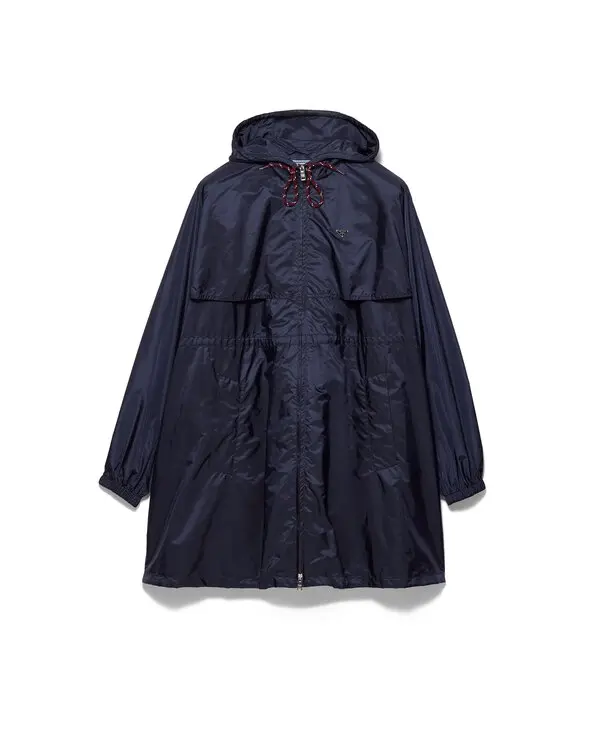 Prada Lightweight Re-nylon Hooded Raincoat - Blue