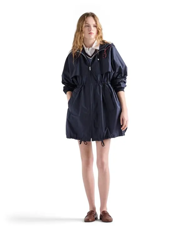 Prada Lightweight Re-nylon Hooded Raincoat - Blue