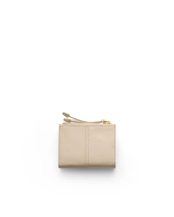 Prada Small Leather Wallet - Travertine Stone