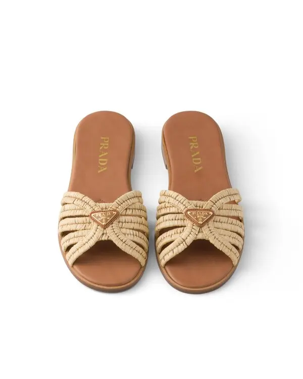 Prada Crochet Slides - Beige