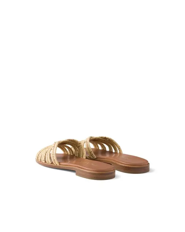 Prada Crochet Slides - Beige