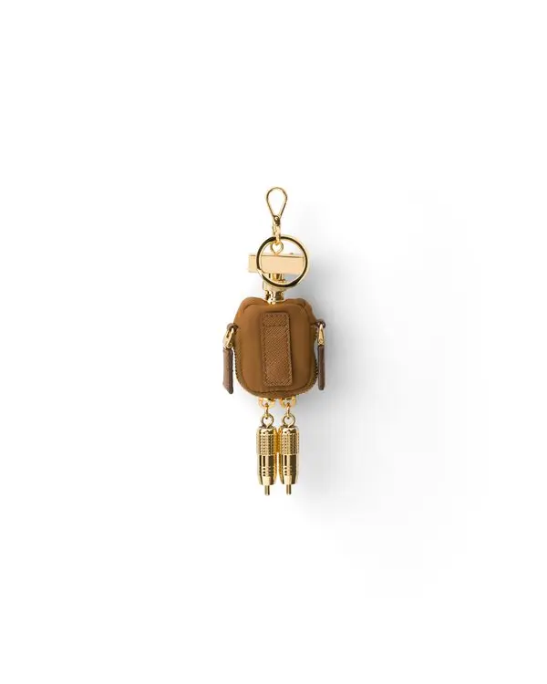 Prada Robot Re-nylon Keychain Charm - Brandy