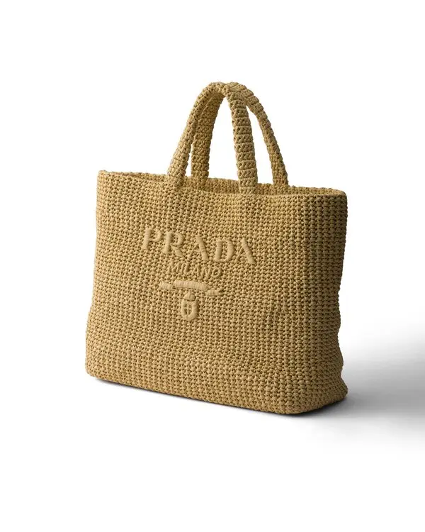 Prada Crochet Tote Bag - Tan
