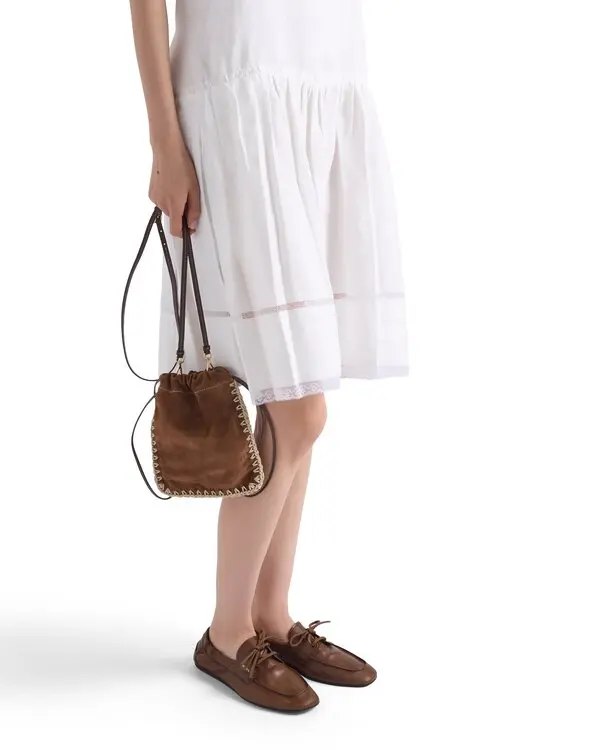 Prada Shuffle Antiqued Leather Loafers - Cognac