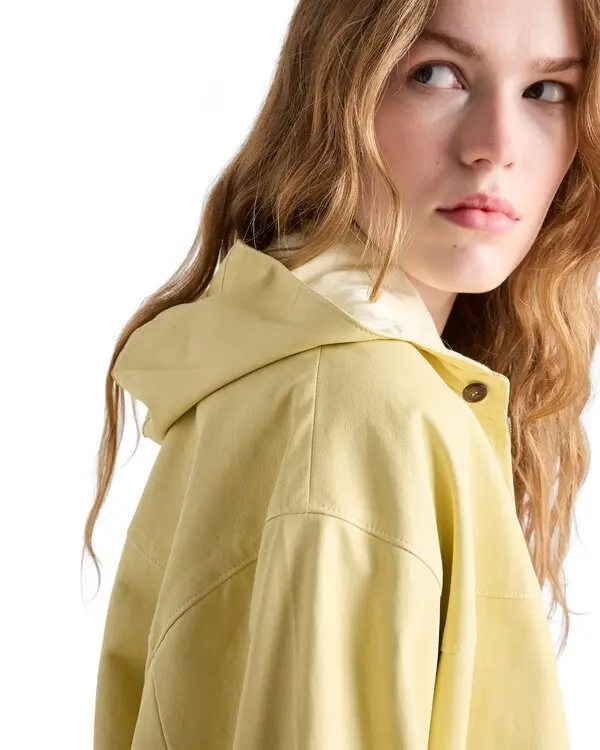 Prada Hooded Nappa Leather Jacket
