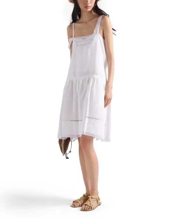 Prada Flat Nappa Leather Sandals - Platinum