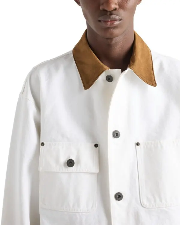 Prada Leather-trimmed Canvas Jacket