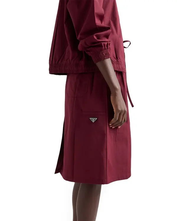 Prada Poplin Midi-skirt - Garnet