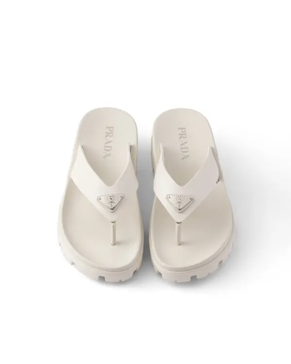 Prada Rubber Thong Sandals - Panama