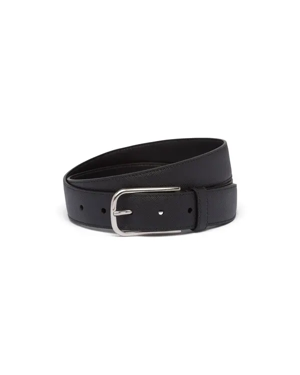 Prada Saffiano Leather Belt - Black