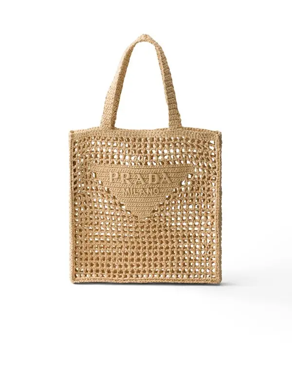 Prada Crochet Tote Bag - Tan
