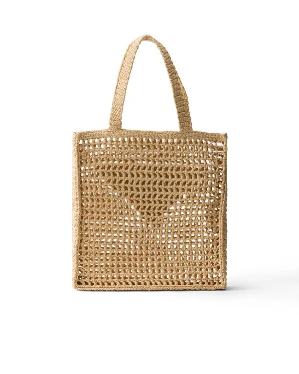 Prada Crochet Tote Bag - Tan