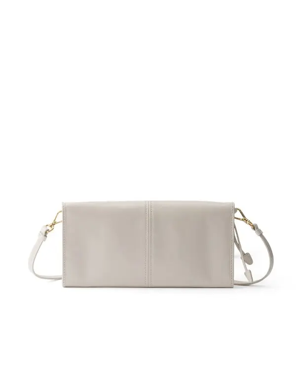 Prada Leather Wallet With Shoulder Strap - White